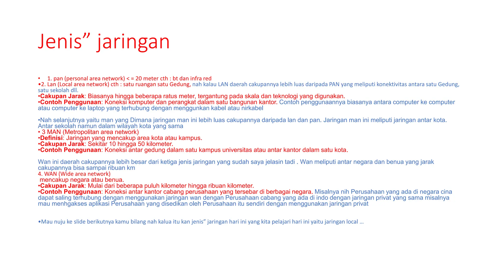jaringan komputer man lan wan pan serta pengertian jaringan lokal | PPTX