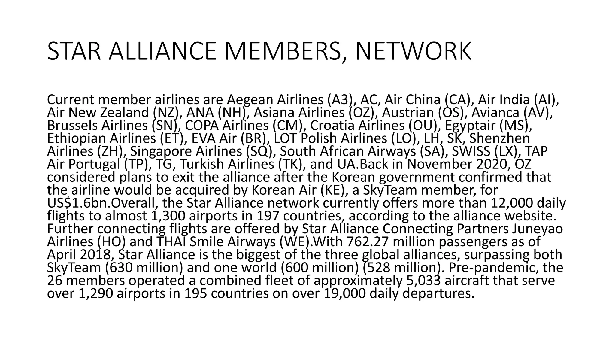 Star Alliance ; The Biggest Airways Alliance | PPTX