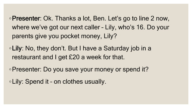 ENGLISH COMPREHENSION ON HOW TO SPEND MONEY | PPTX