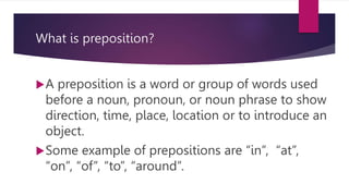 Presentation for preposition with the story usage | PPT