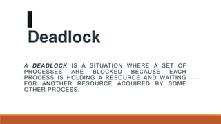 dead lock in operating system Presentation1.pptx | Operating Systems | Computer Software and ...