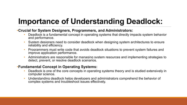 dead lock in operating system Presentation1.pptx | Operating Systems | Computer Software and ...
