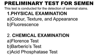 semen and seminal analysis in forensic science.pptx | Infertility ...