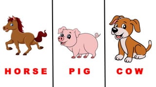 Farm animals and their sound [Cat, Dog, Frog, Horse, Pig and Cow] | PPT