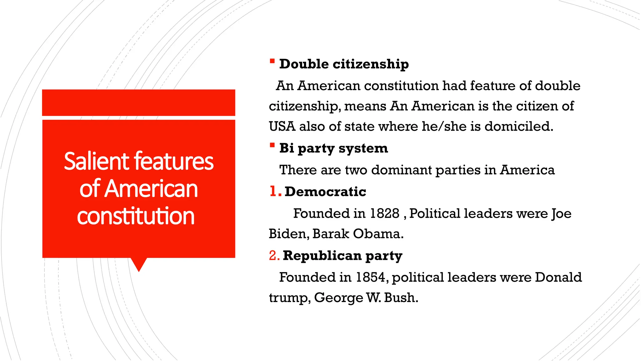 Salient features of American constitution by Ambreen | PPTX