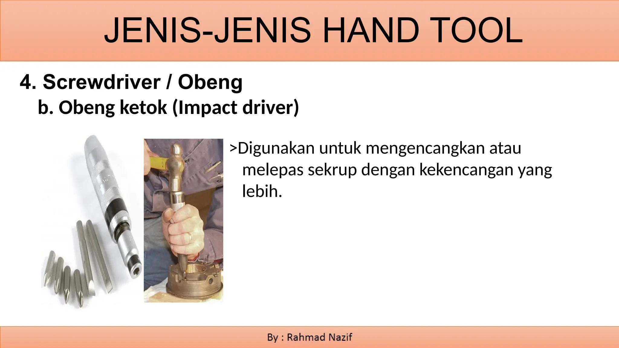 Presentation1.MENGENAI PERALATAN BENGKEL OTOMOTIFpptx | PPTX