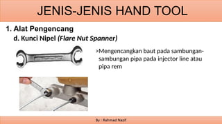 Presentation1.MENGENAI PERALATAN BENGKEL OTOMOTIFpptx | PPTX