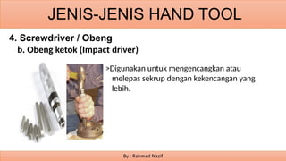 Presentation1.MENGENAI PERALATAN BENGKEL OTOMOTIFpptx | PPTX