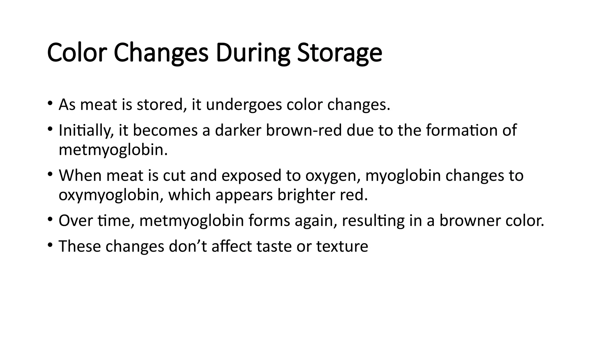 Meat color changes and the science behind | PPTX