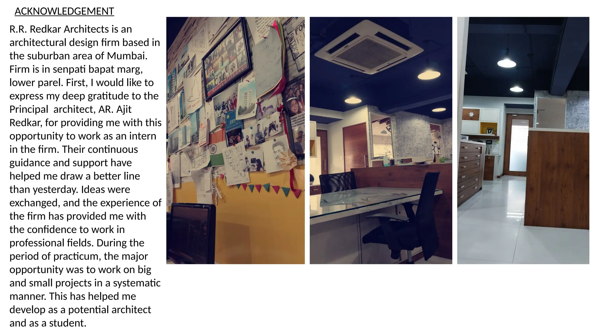 architectural internship report in short | PPTX