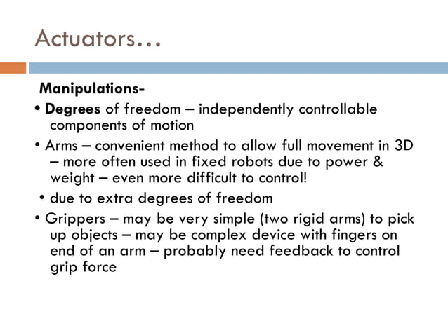 fundamentals of robotics, sensors system, | PPT