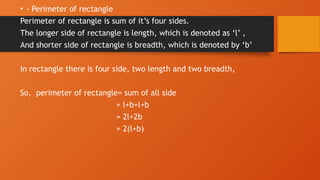 perimeter and area of 2D structure and there formulas | PPTX