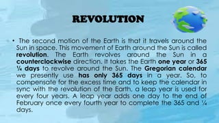 ROTATION VS. REVOLUTION GRADE 6 SCIENCE | PPTX