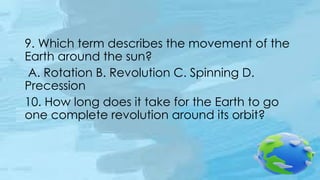 ROTATION VS. REVOLUTION GRADE 6 SCIENCE | PPTX