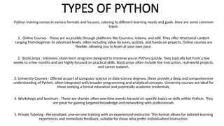 python training course in chandigarh | PPTX | Programming Languages | Computing
