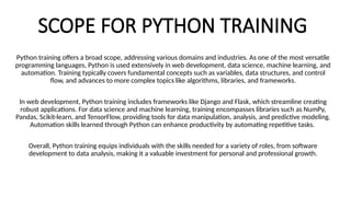 python training course in chandigarh | PPTX | Programming Languages ...