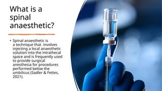 Spinal Anaesthetic Cheat Sheet for Nurses | PPTX