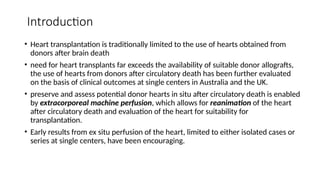 Donors after Circulatory Death Heart Trial | PPTX