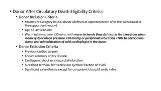 Donors after Circulatory Death Heart Trial | PPTX