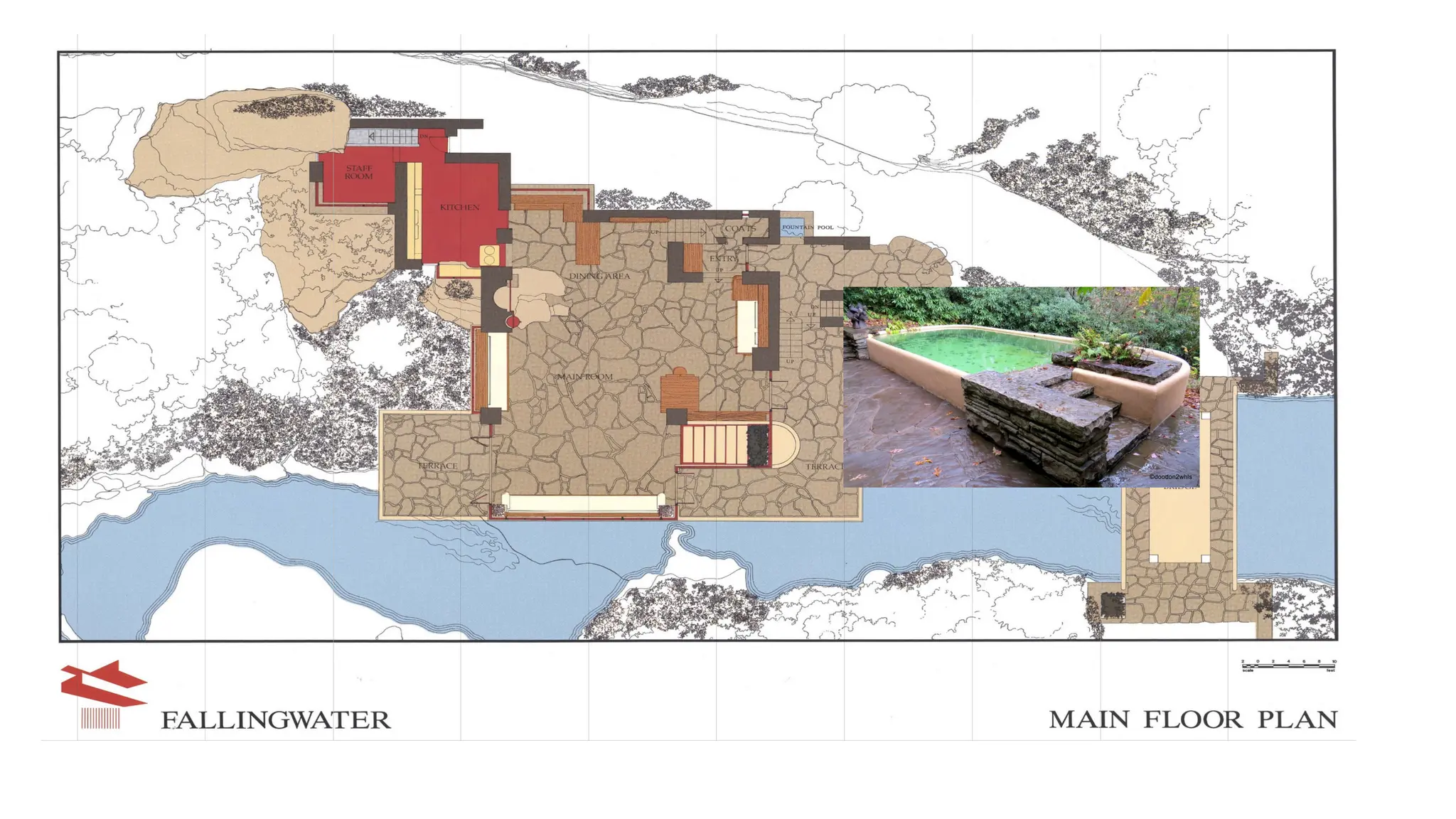 Falling water house presentation slide floor plans | PPTX