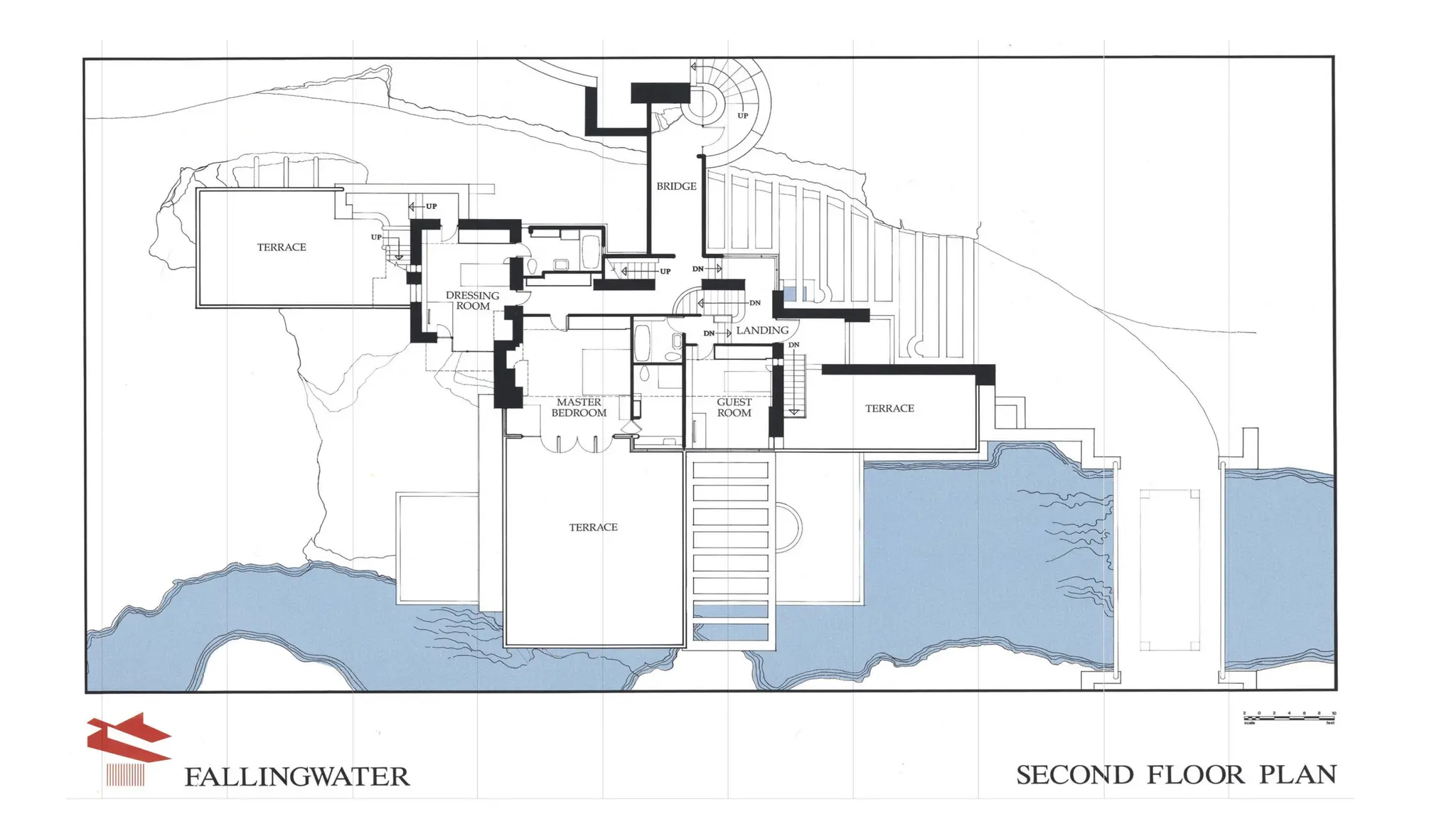 Falling water house presentation slide floor plans | PPTX