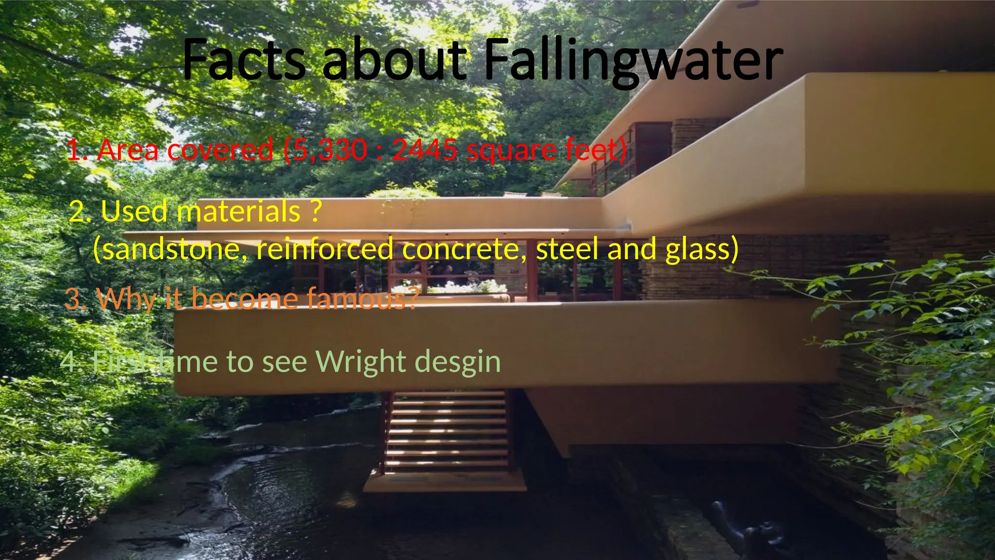 Falling water house presentation slide floor plans | PPTX