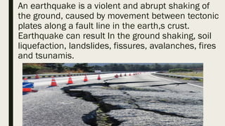 presentation of an 9 grade students on the topic of earthquake and the ...