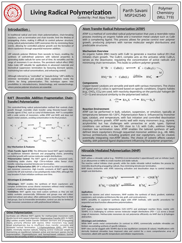 Living Radical polymerization(ATRP/NMP/RAFT).pptx