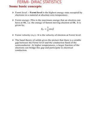Fermi statistics and its distribution functions | PDF