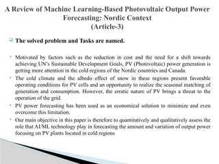 PV power forecasting based on data-driven Models | PPT