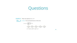 Binomial theorem in number theorem of Discrete Mathematics | PPTX