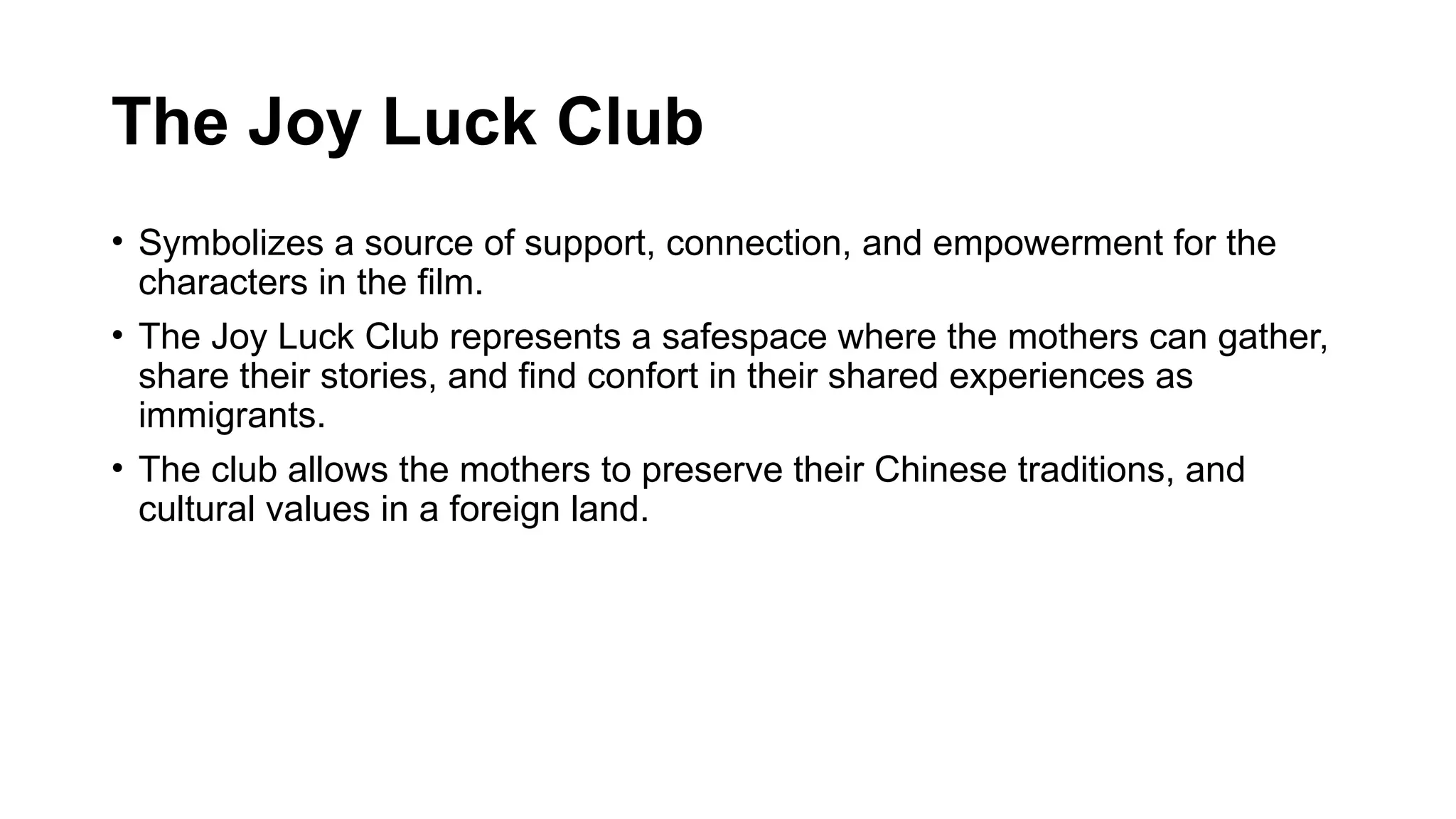 The Joy Luck Club Presentation - Theme analysis | PPTX