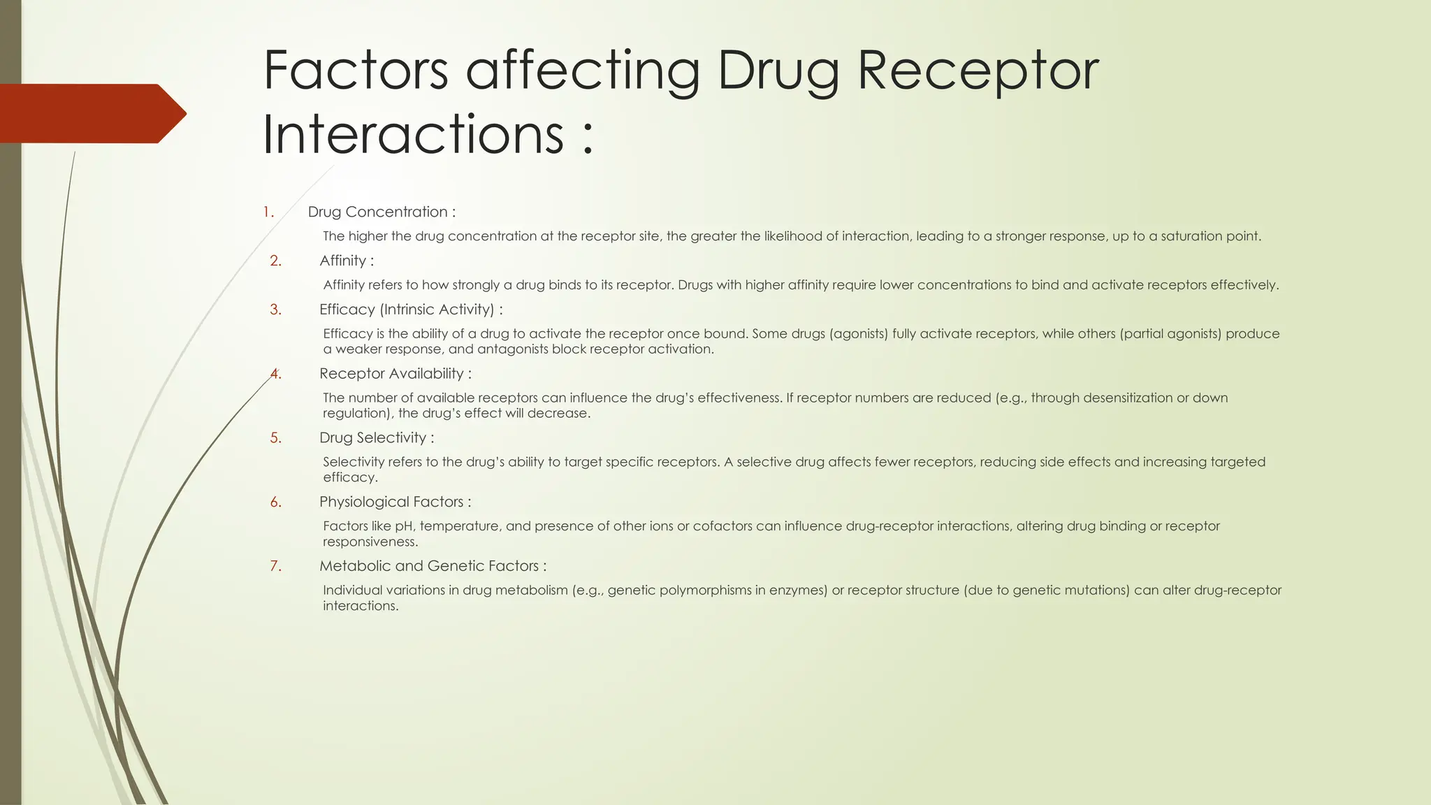 Presentation of drugs and drug receptor mechanisms | PPT