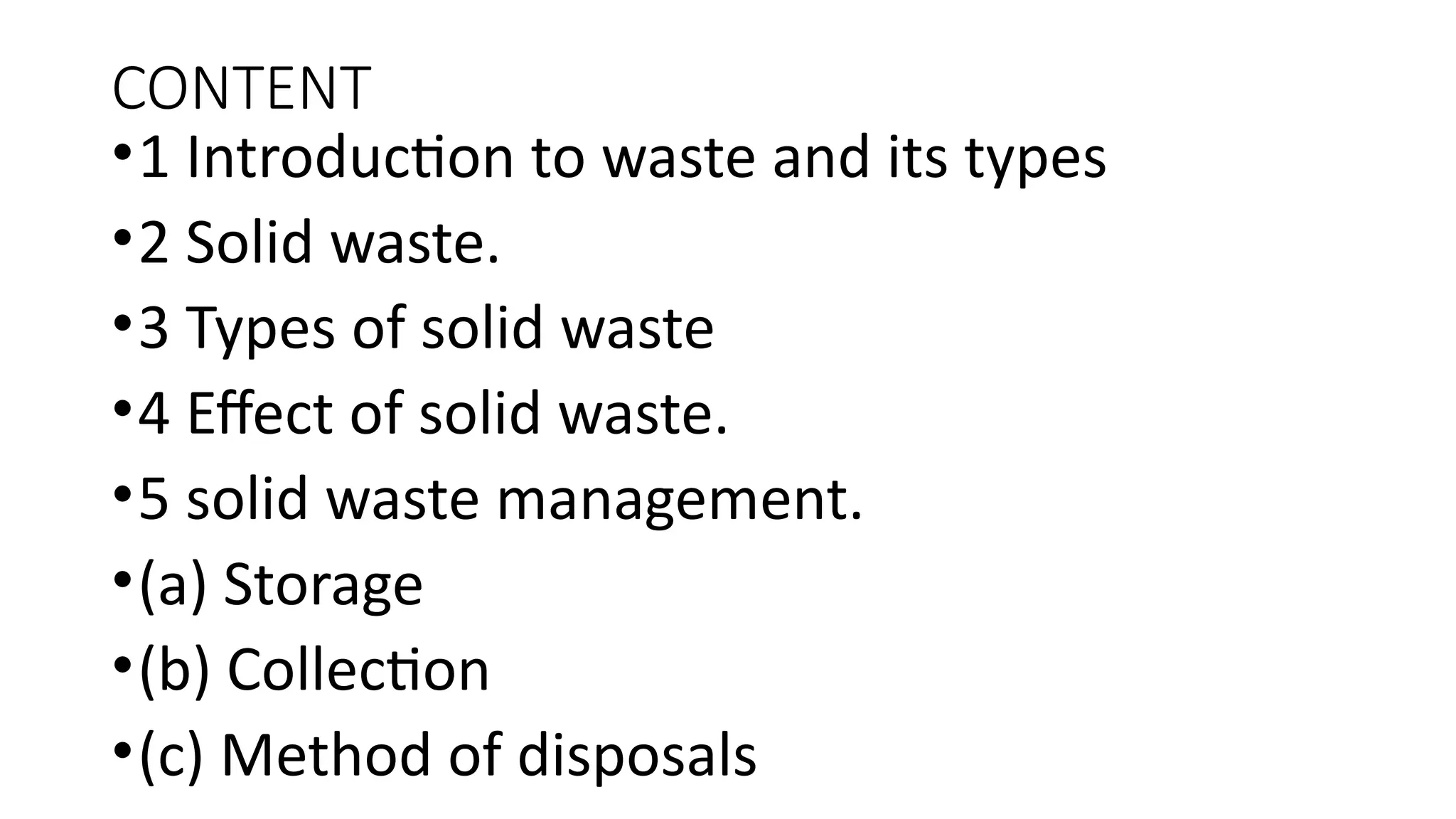 Presentation on solid waste and its managment | PPTX