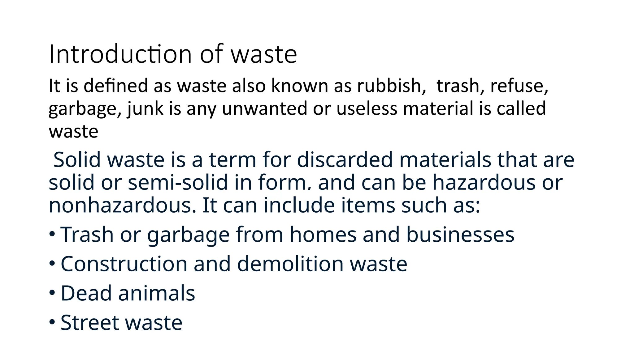 Presentation on solid waste and its managment | PPTX
