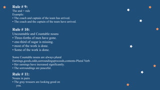 sentence, sentence components , and subject verb agreement | PPT