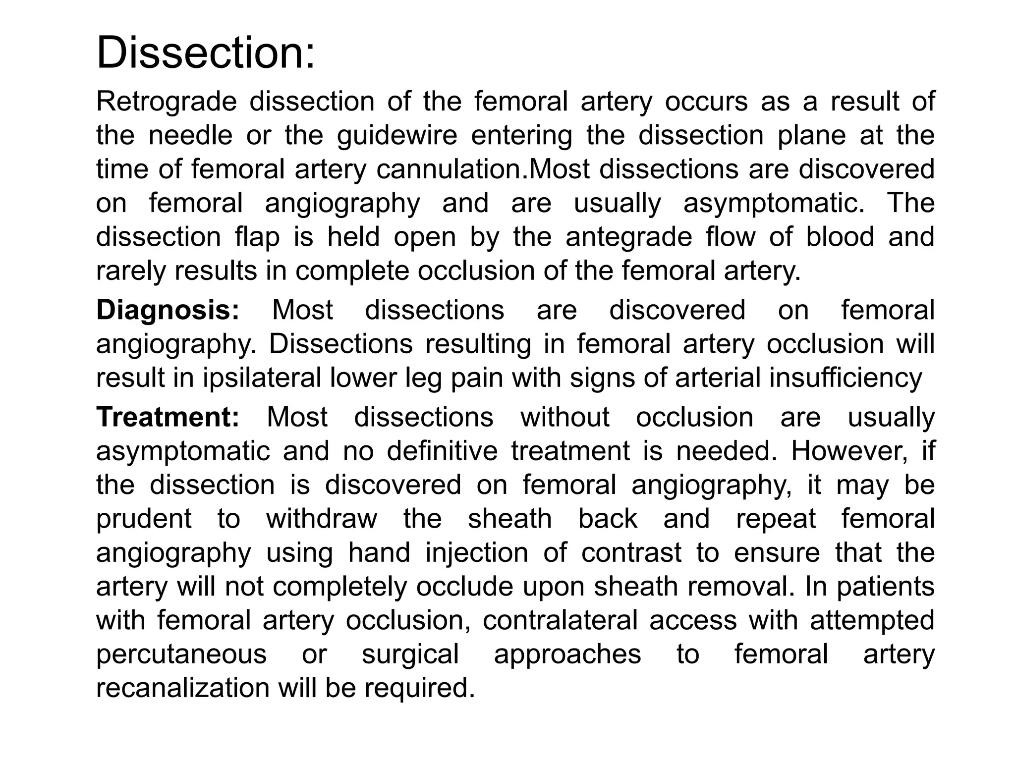Femoral artery catheterisation and complications | PPTX