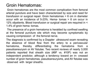 Femoral artery catheterisation and complications | PPTX