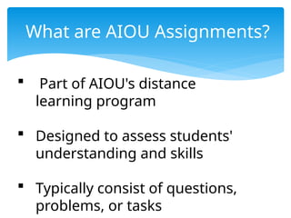 aiou assignments ,tips,guides .how to write | PPTX