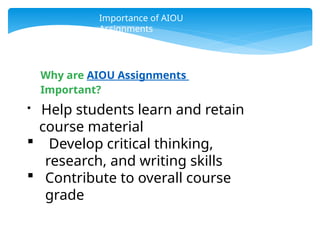 aiou assignments ,tips,guides .how to write | PPTX