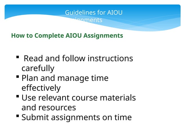 aiou assignments ,tips,guides .how to write | PPTX