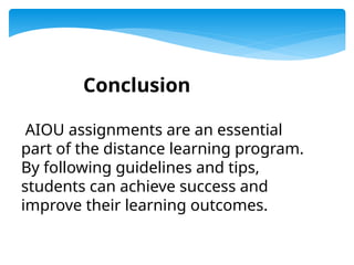 aiou assignments ,tips,guides .how to write | PPT