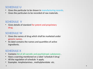Schedule of drugs in India drug and cosmetic act | PPT