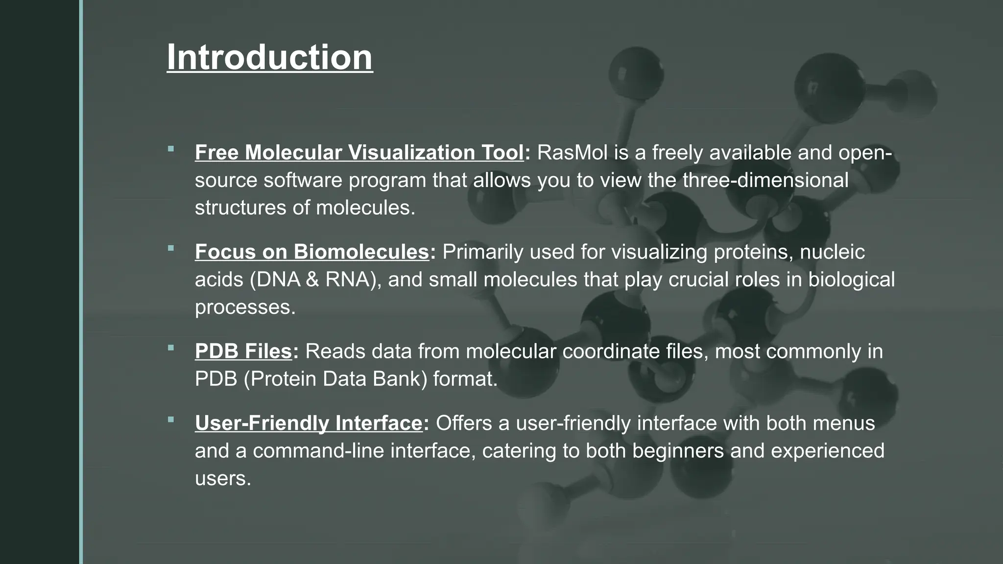 Presentation (1).pptx RasMol protein visualisation | PPTX