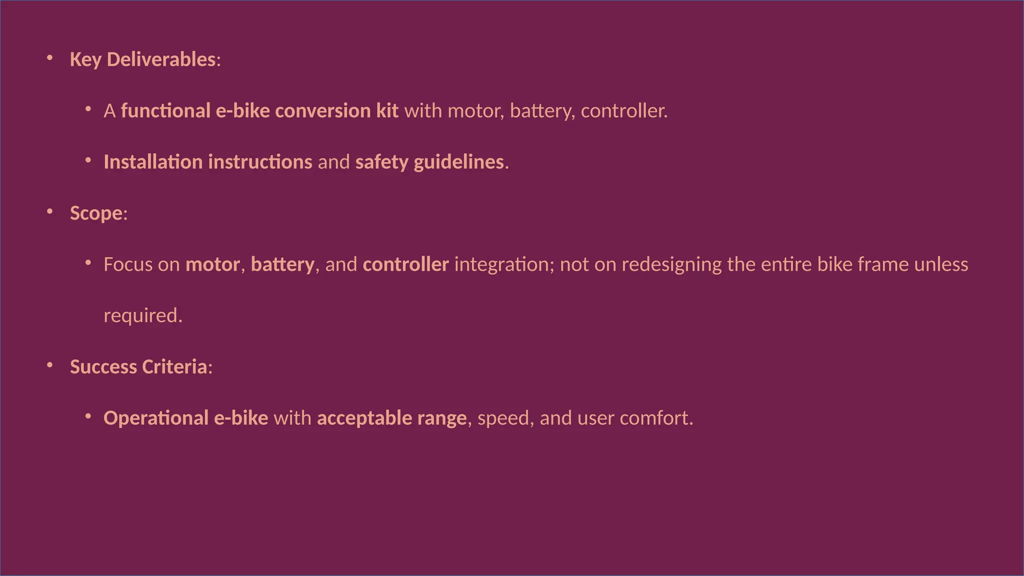 e bike presentation for mechatronics students | PPTX