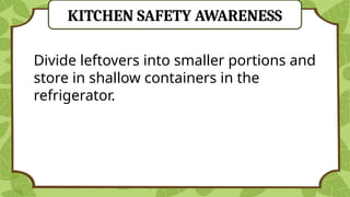 Kitchen Safety Awareness TLE 9 Grade 010 | PPTX