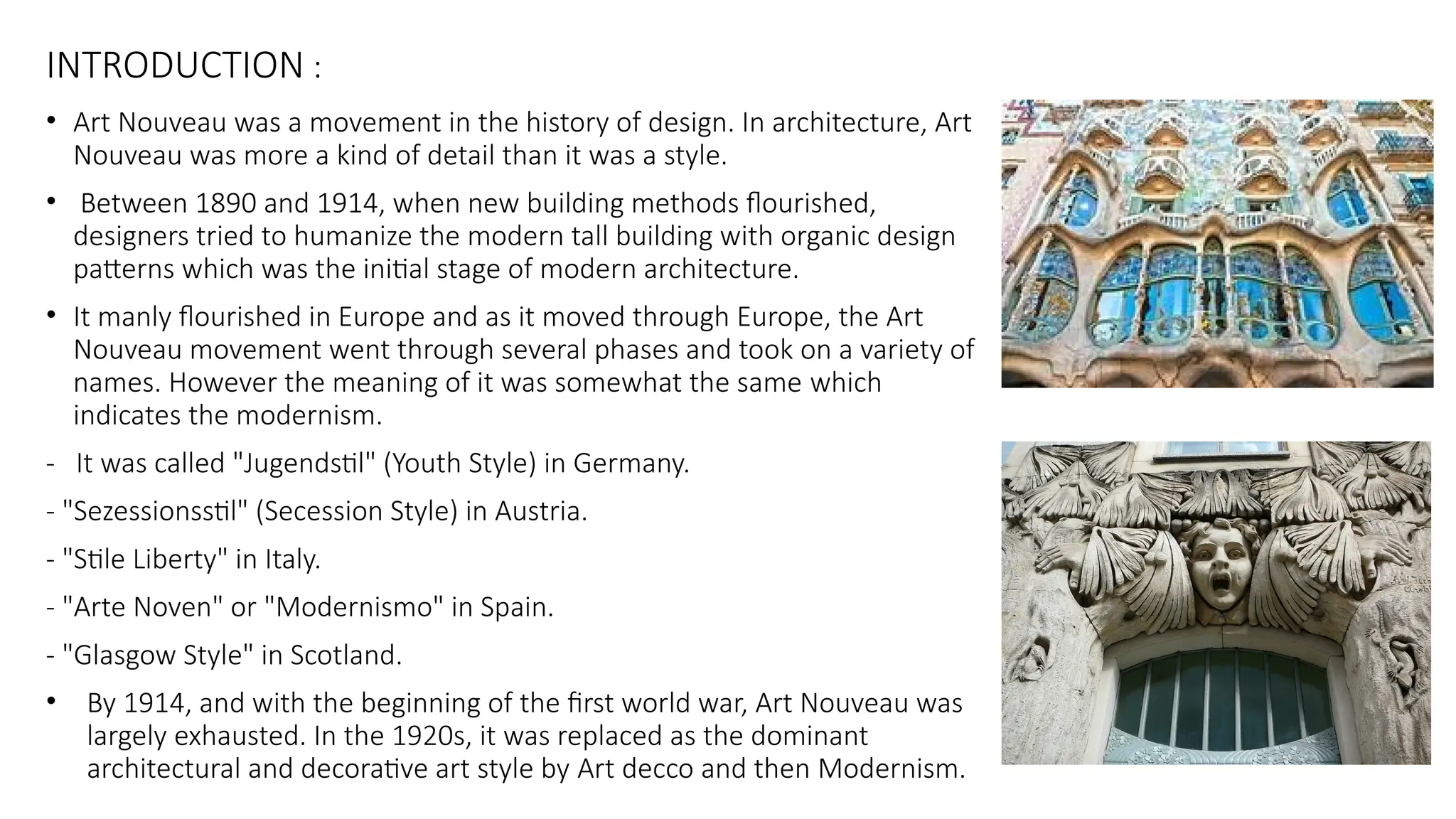 ART NOUVEAU ARCHITECTURE - history of architecture .pptx