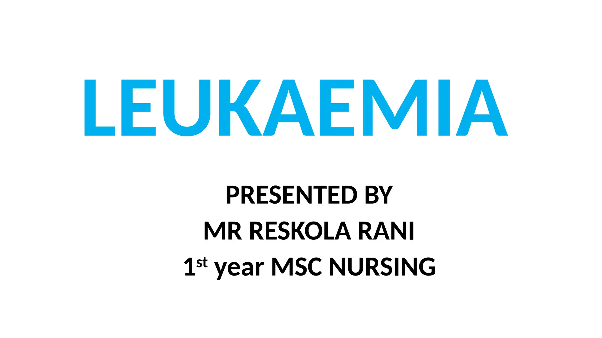 leukemia management and its prevention based on types | PPTX