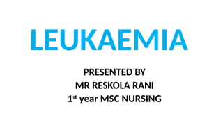 leukemia management and its prevention based on types | PPTX