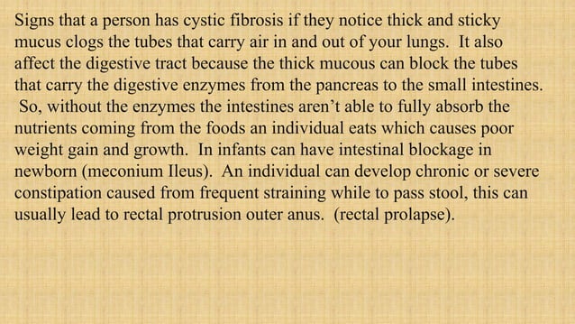People with CF Signs & Symptoms of Cystic Fibrosis | PPT